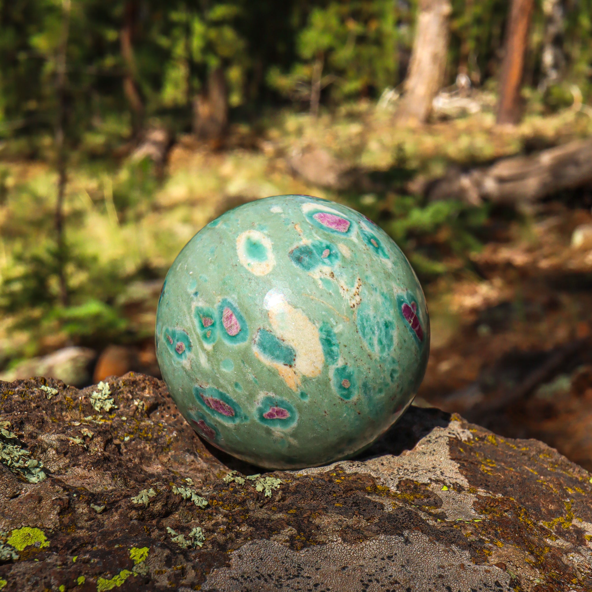 Polished Ruby Fuchsite Sphere